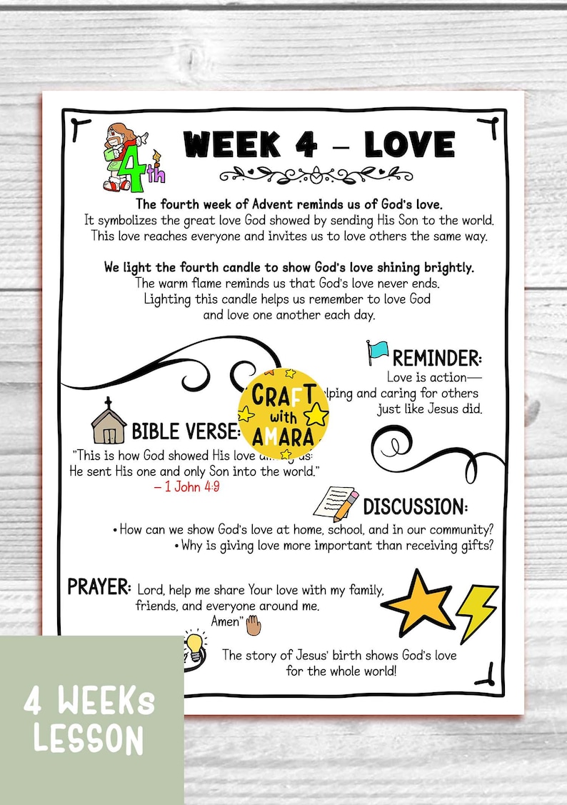 Christmas Advent Bible Lesson Craft for Kids, Christian Nativity ...