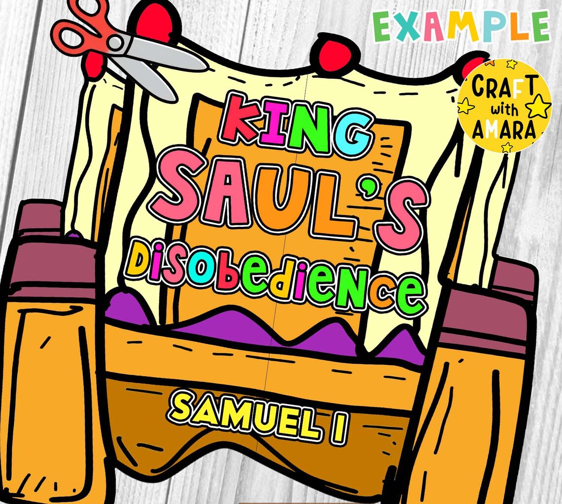King Saul's Disobedience Easy Coloring Folding Surprise Bible Craft ...