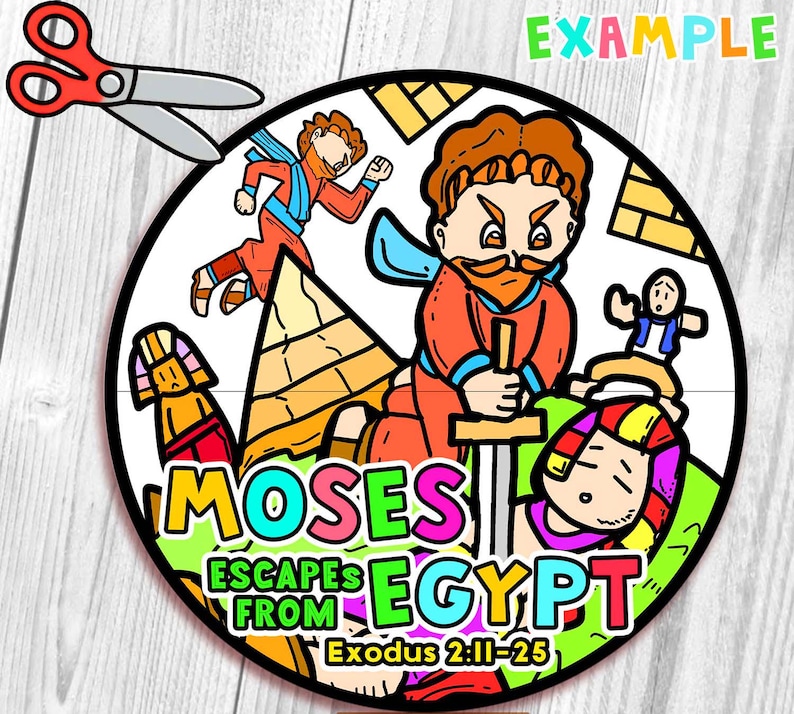 Moses Escapes From Egypt Folding Surprise Craft: Bible Study Lesson ...
