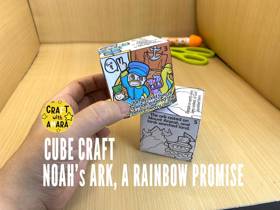 Noah's Ark - A Rainbow Promise Coloring Cube Bible Craft: Memory Games ...