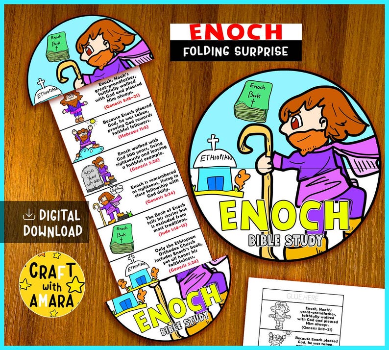 ENOCH Folding Surprise Coloring Bible Craft: Bible Story Lesson, Sunday ...