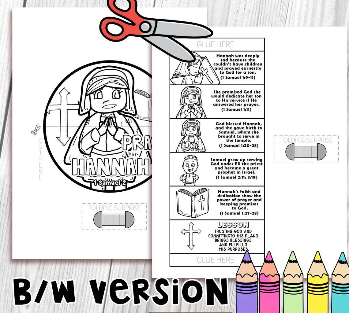 Hannah Prays Folding Surprise Bible Craft, Bible Story Lesson, Sunday ...