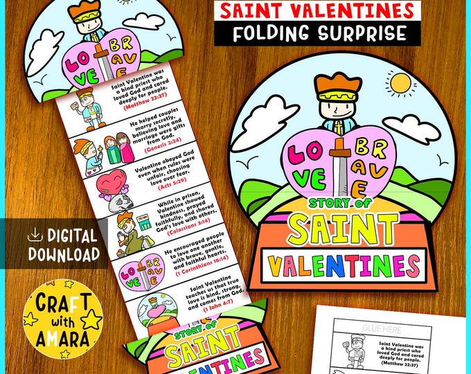 Story of SAINT VALENTINES Folding Surprise Craft: Valentine's Day ...