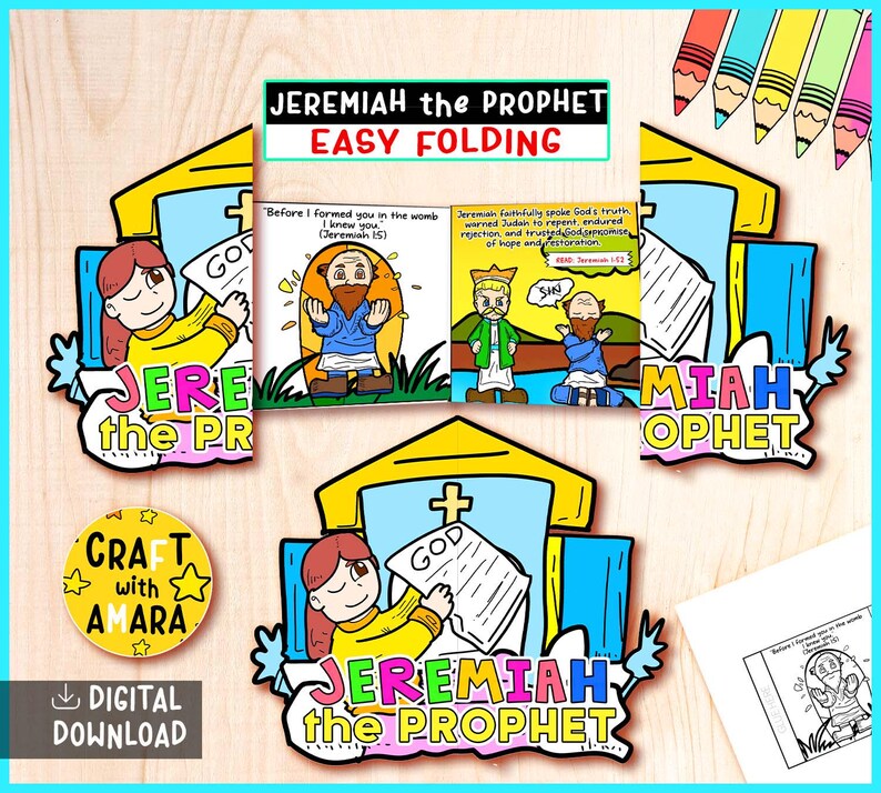 Jeremiah the Prophet Easy Coloring Folding Surprise Bible Craft ...