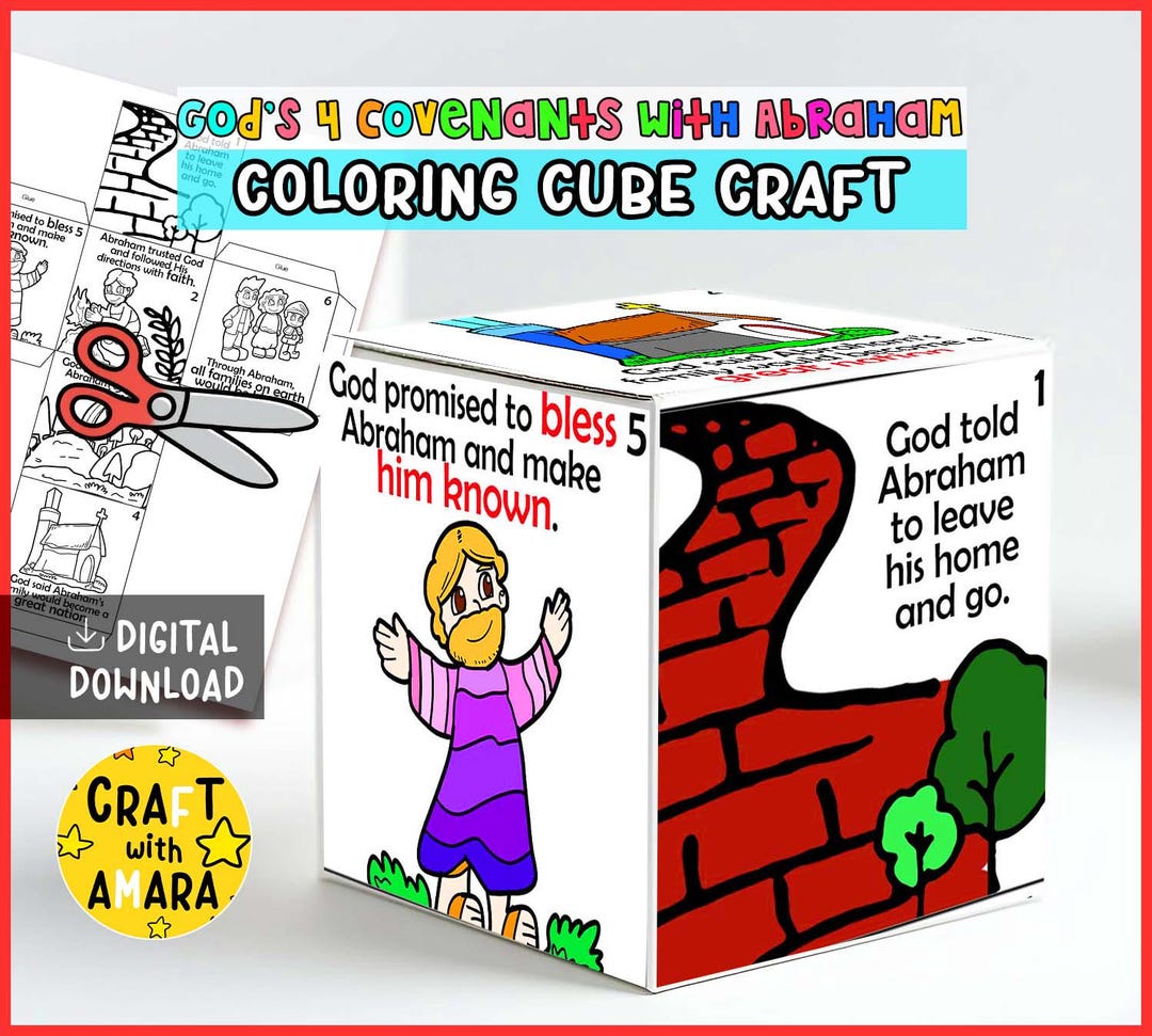 God's 4 Covenants With Abraham Coloring Cube Bible Craft: Memory Games ...