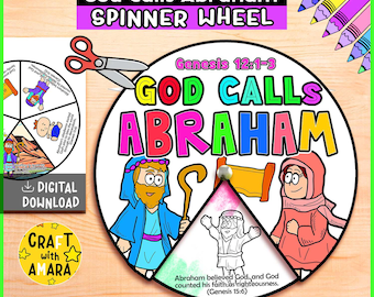 God Calls Abraham Spinner Coloring Wheel, Bible Activity, Kids Bible ...
