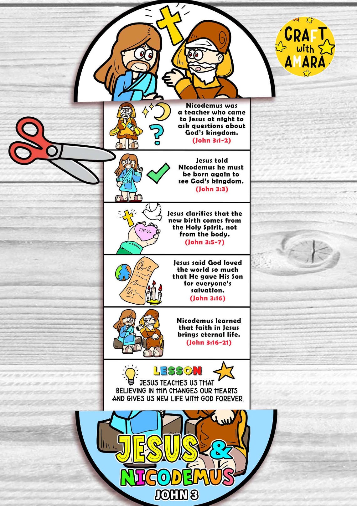 Jesus and Nicodemus Folding Surprise Bible Craft: Children Ministry ...