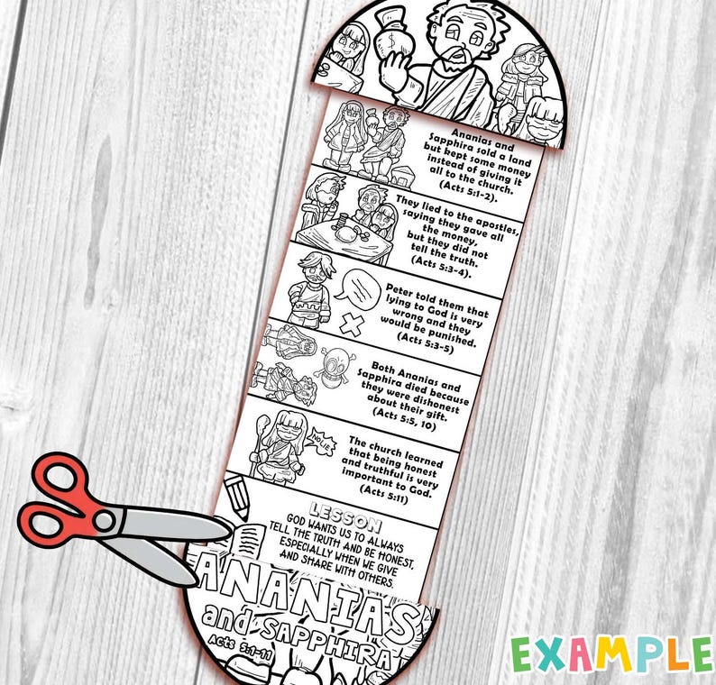 Ananias and Sapphira Folding Surprise Bible Craft, Bible Study Guide ...
