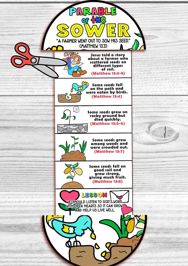 Parable of the Sower Folding Surprise Bible Craft: Children Ministry ...