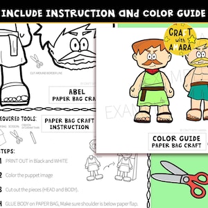 Cain and Abel Paper Bag Puppet Craft: Bible Lesson Activity, Sunday ...