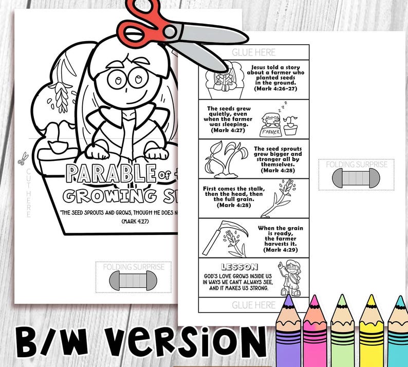 Parable of the Growing Seed Folding Surprise Bible Craft: Children ...