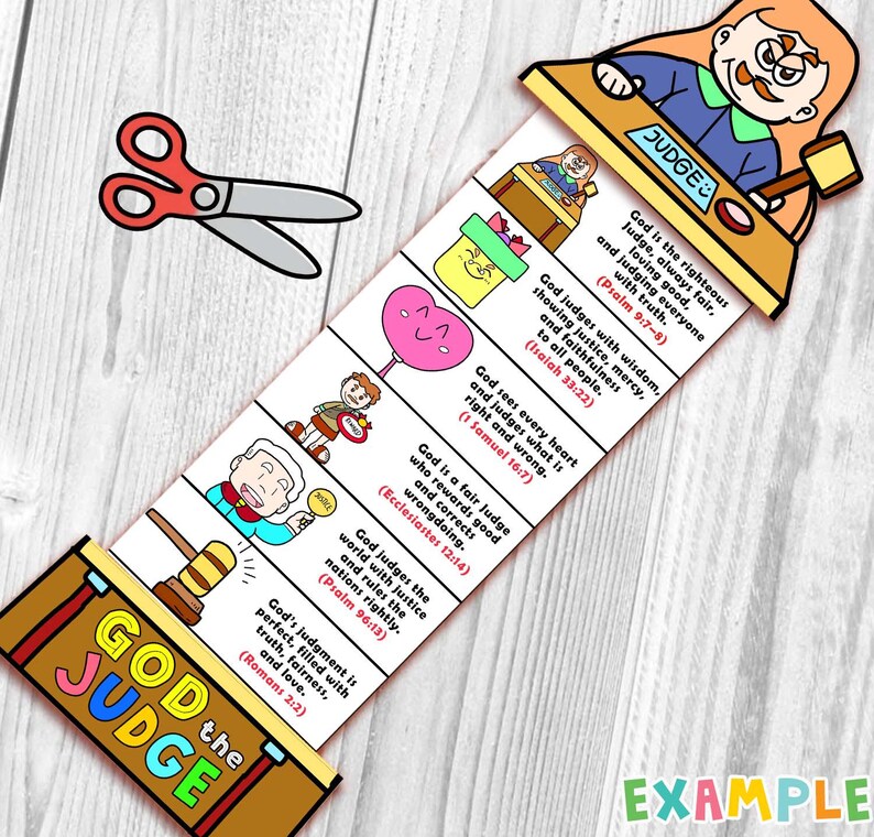 God the Judge Folding Surprise Coloring Craft: Christian Faith, Bible ...