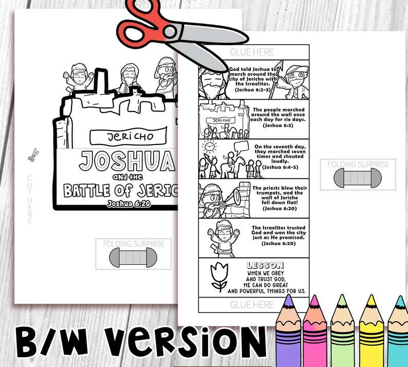 Joshua and the Battle of Jericho Folding Surprise: Bible Craft, Sunday ...