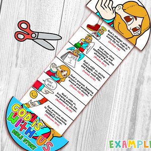 God is With Us Folding Surprise Coloring Craft: Christian Faith, Bible ...