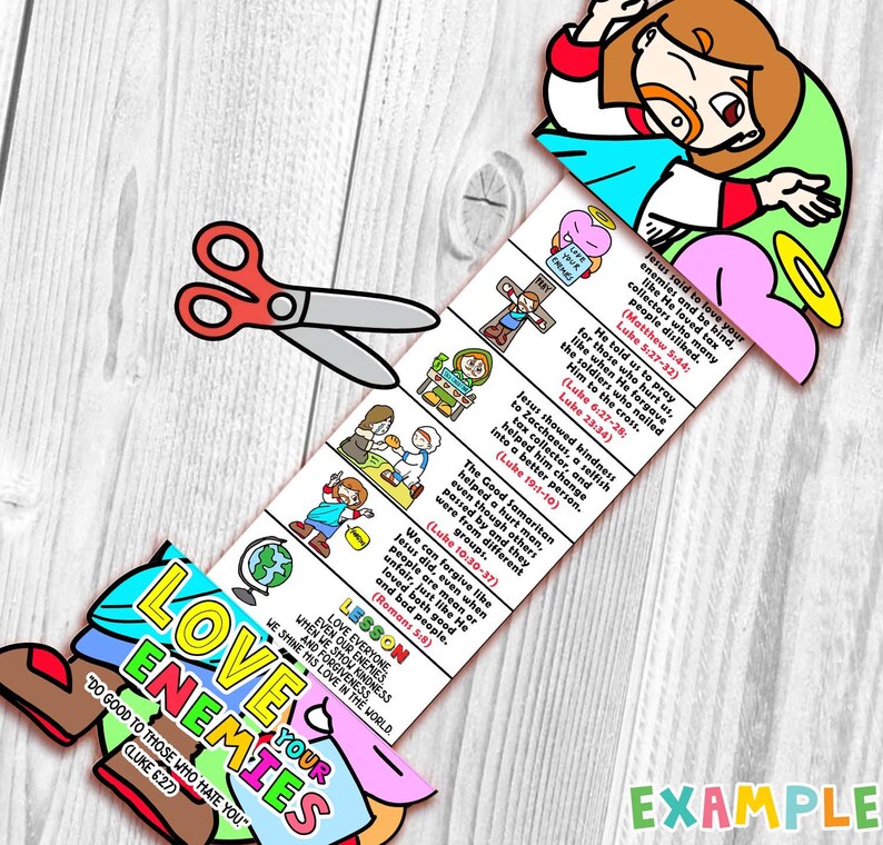 Love Your Enemies Folding Surprise Bible Craft: Bible Lesson Study ...