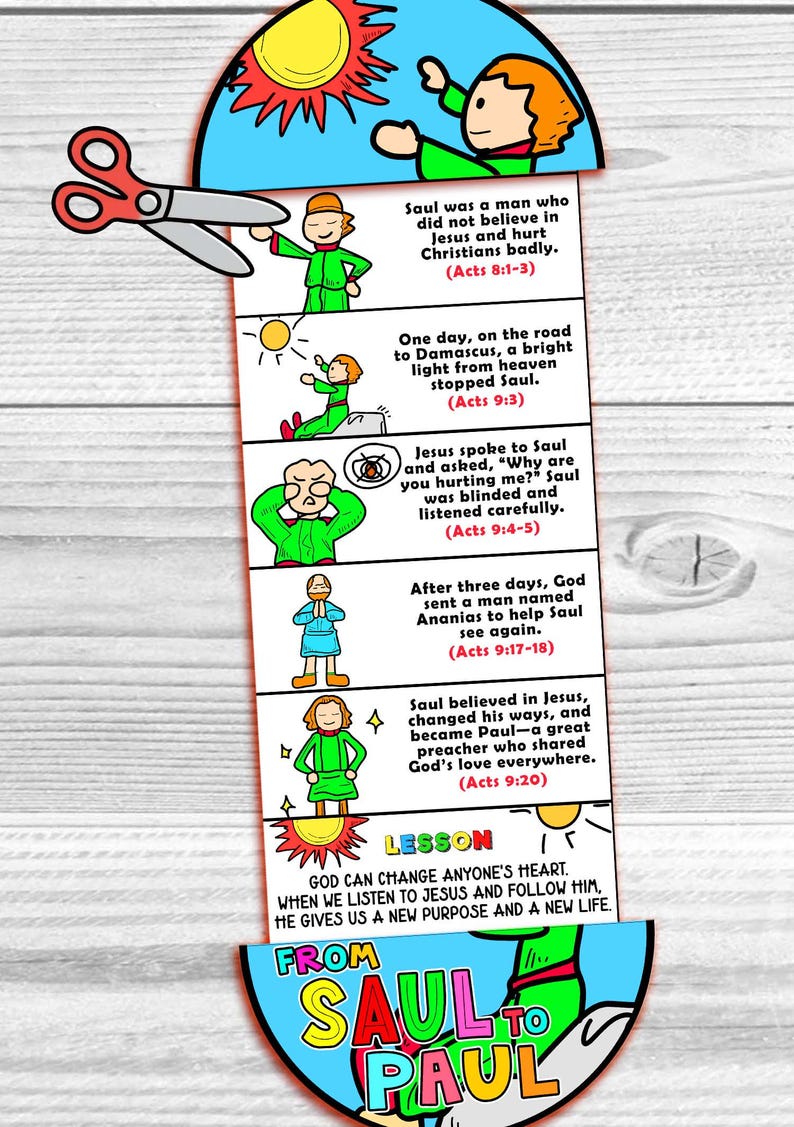 From Saul to Paul Folding Surprise Bible Craft, Bible Lesson, Sunday ...