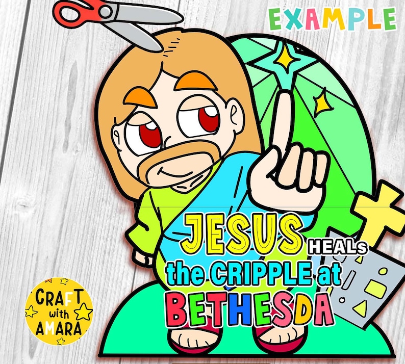 Jesus Heals the Cripple at Bethesda Folding Surprise Bible Craft: Jesus ...