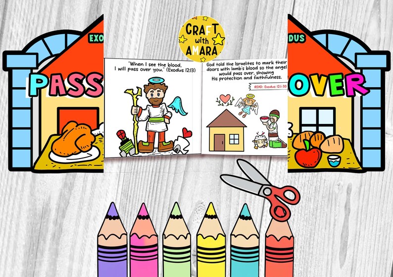 Passover Easy Coloring Folding Surprise Bible Craft: Christian Sunday ...