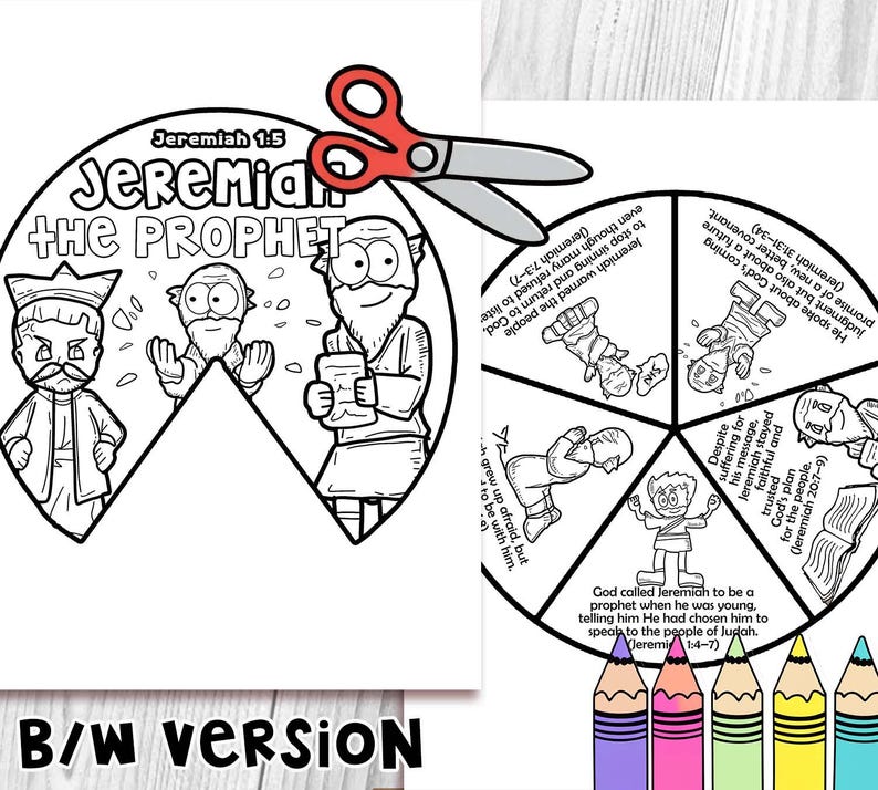 Jeremiah the Prophet Spinner Wheel Craft: Bible Story Activity for Kids ...