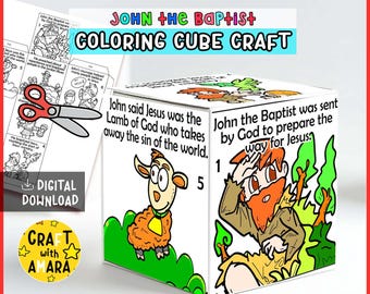 John the Baptist Coloring Cube Bible Craft: Jesus Ministry, Matthew ...