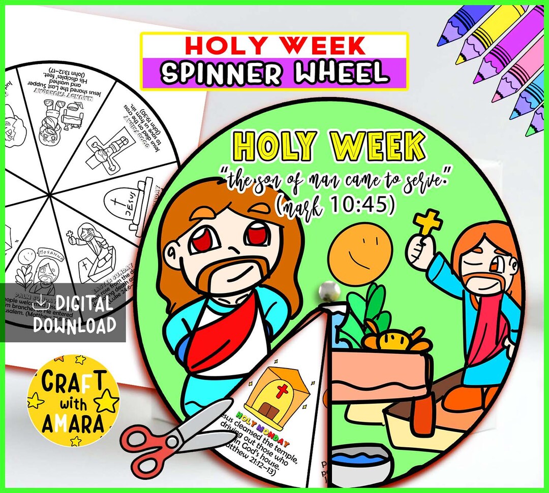 Holy Days - Holy Week Spinner Wheel Bible Craft: Sunday School Church ...