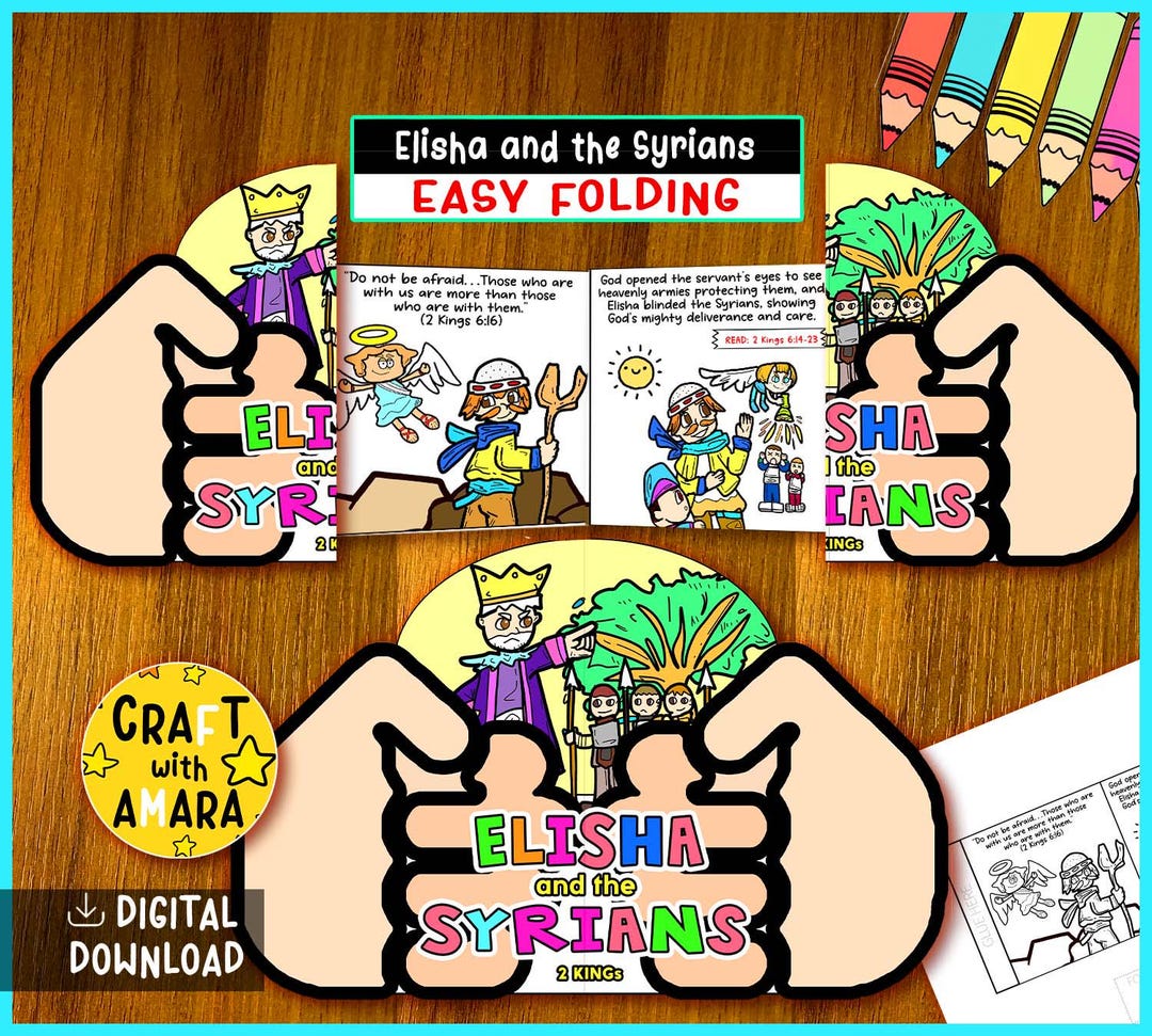 Elisha and the Syrians Easy Coloring Folding Surprise Bible Craft ...