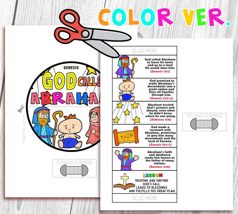 God Calls Abraham Folding Surprise Bible Craft, Bible Lesson, Sunday ...