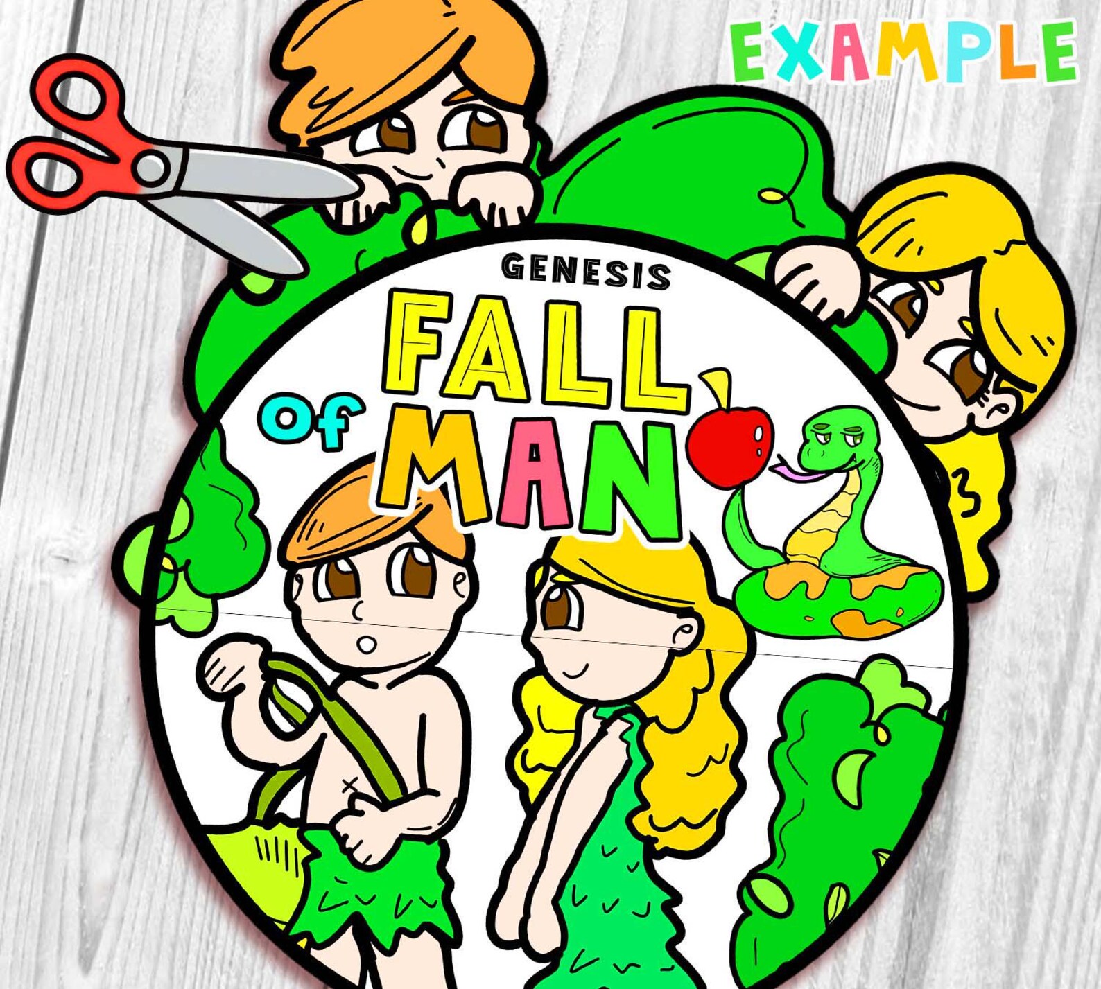 The Fall of Man Folding Surprise Bible Craft: Adam & Eve, Genesis ...