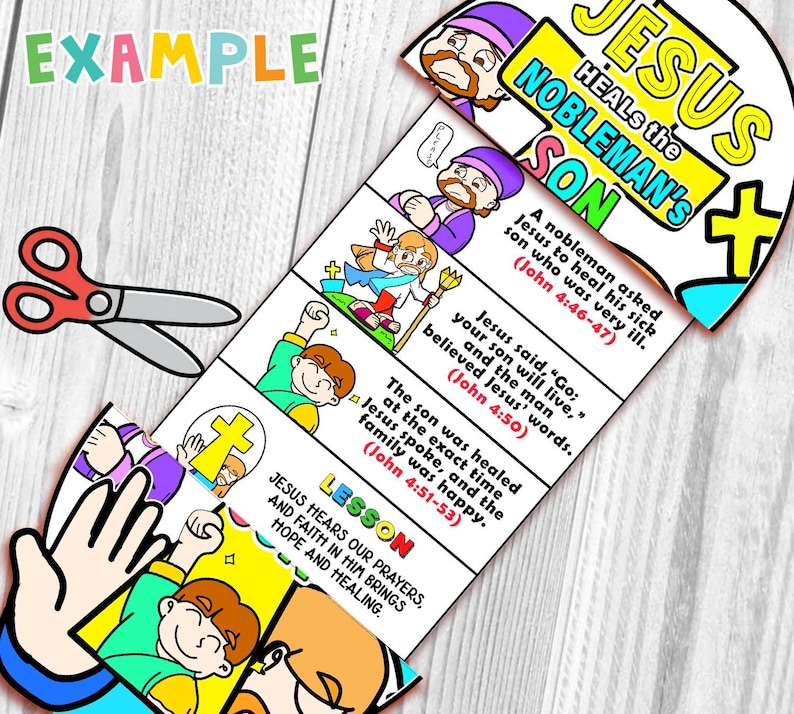 Jesus Heals the Nobleman's Son Folding Surprise Bible Craft: Jesus ...