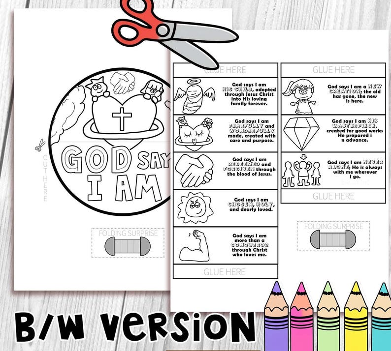 God Says I Am Folding Surprise Bible Craft, Bible Lesson, Gospel Bible ...