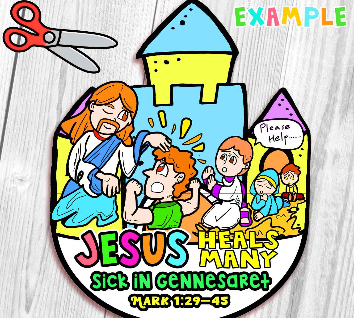 Jesus Heals Many Sick in Gennesaret Folding Surprise Bible Craft ...