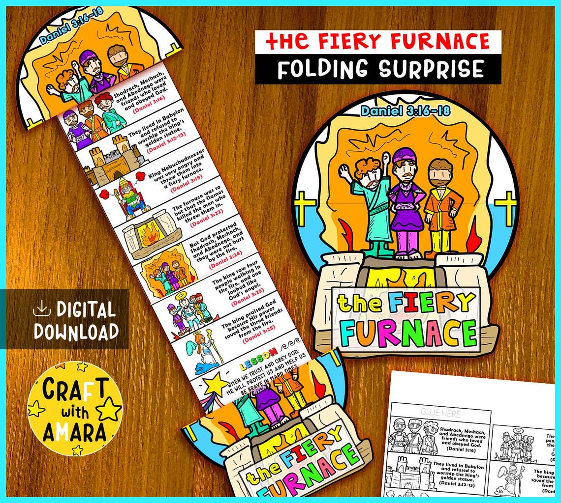 Shadrach Meshach and Abednego (the Fiery Furnace) Folding Surprise ...