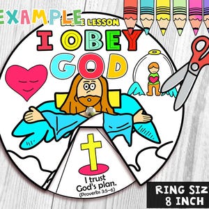 I Obey God Spinner Coloring Wheel, Bible Activity, Identity in Christ ...
