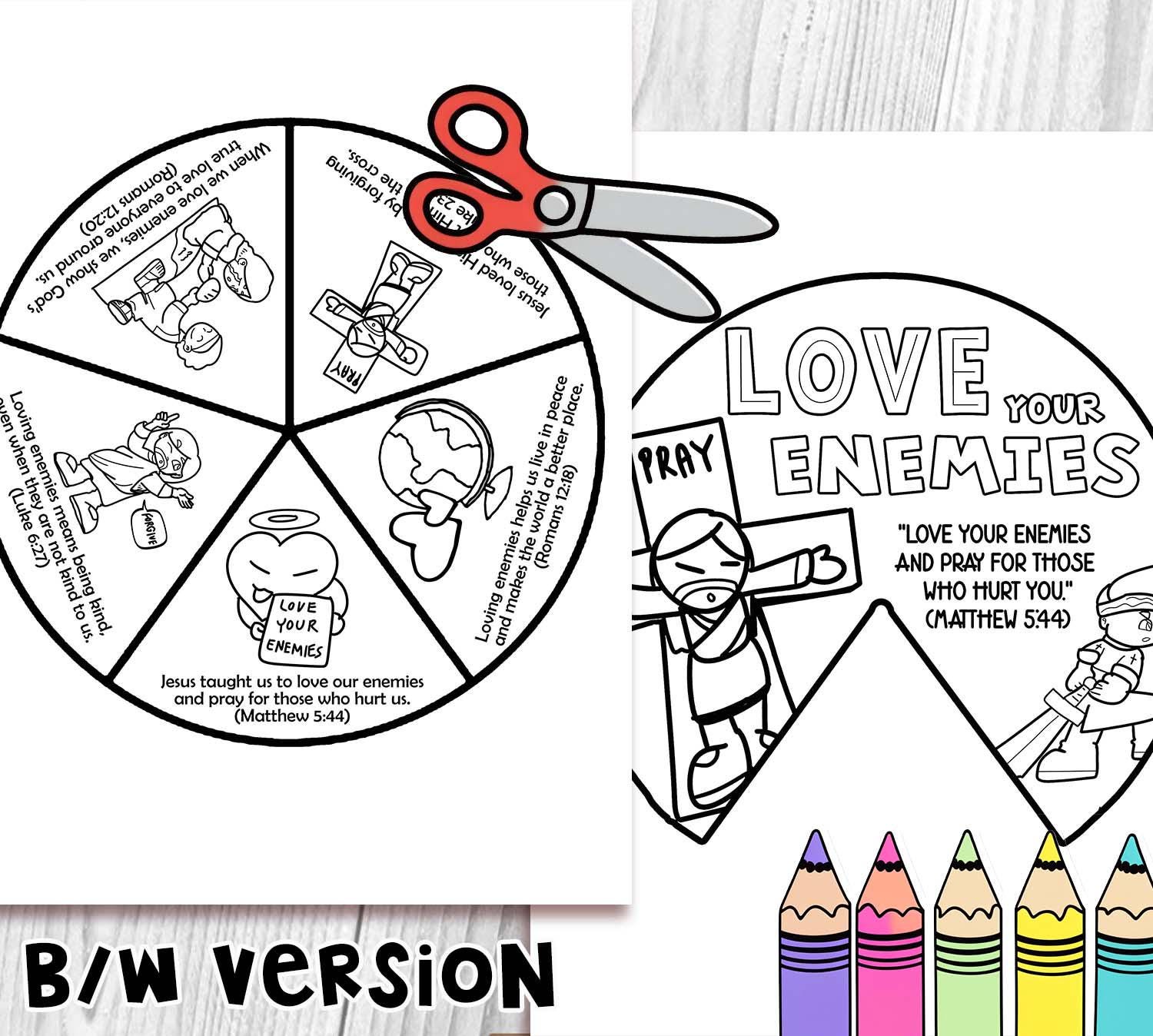 Love Your Enemies Spinner Wheel Bible Craft: Bible Lesson Study Guide ...