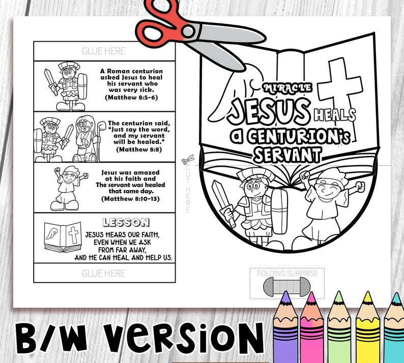 Jesus Heals a Centurion’s Servant Folding Surprise Bible Craft: Miracle ...