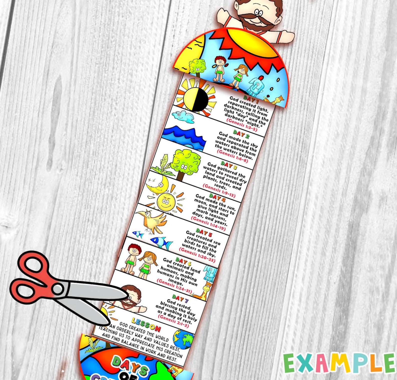 Days of Creation Folding Surprise Bible Craft, Bible Lesson, Christian ...
