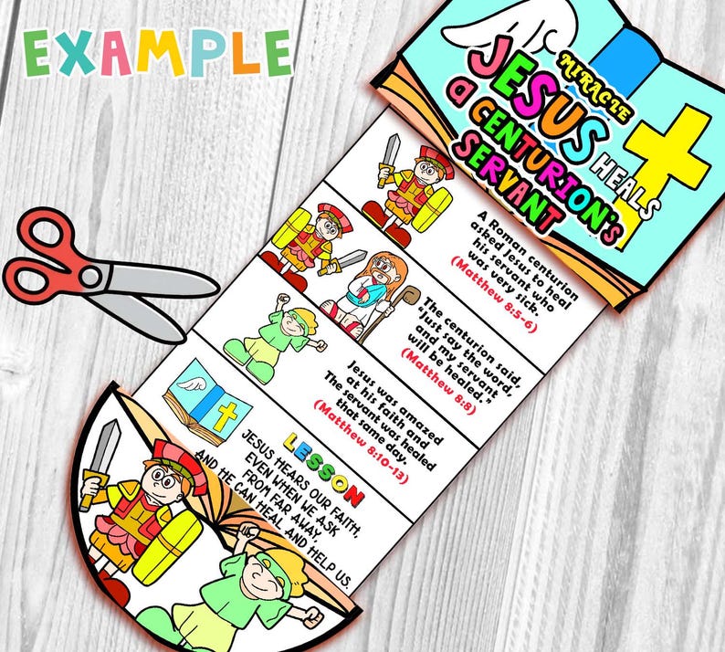 Jesus Heals a Centurion’s Servant Folding Surprise Bible Craft: Miracle ...