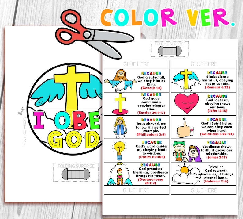I Obey God Folding Surprise Bible Craft, Bible Lesson, Gospel Bible ...