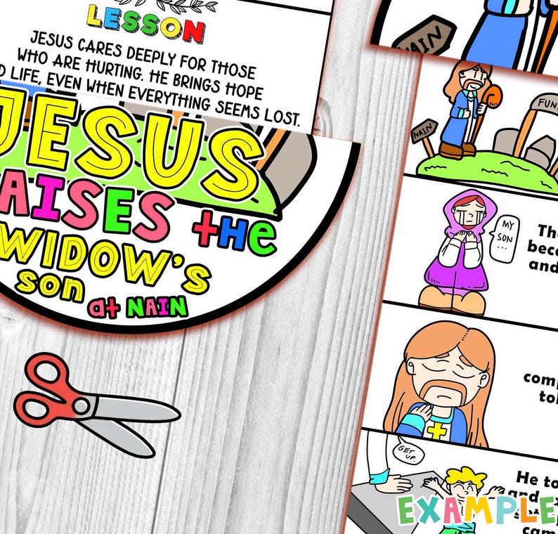 Jesus Raises the Widow’s Son at Nain Folding Surprise Bible Craft ...