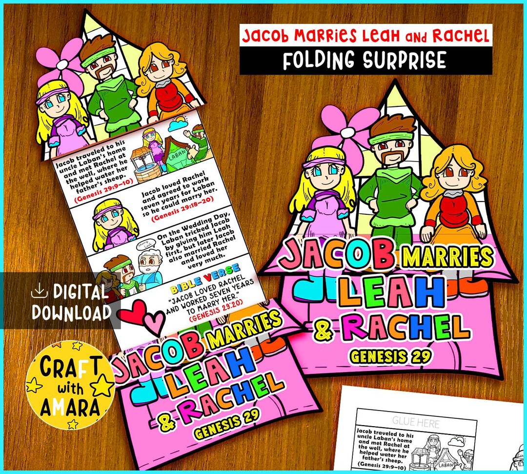 Jacob Marries Leah and Rachel Folding Surprise Bible Craft: Children ...