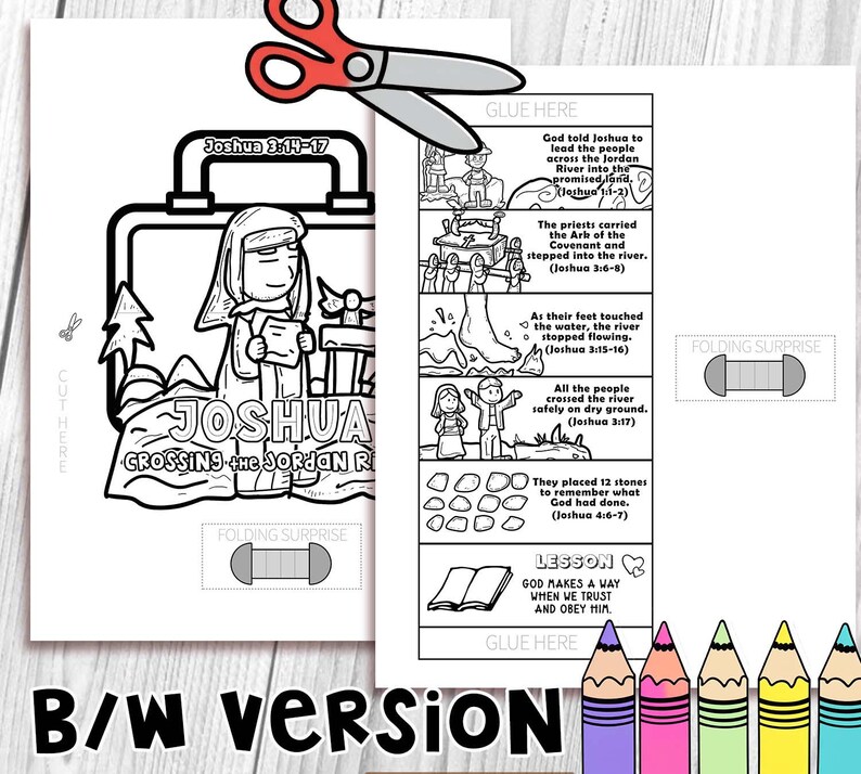 Joshua Crossing the Jordan River Folding Surprise Craft: Bible Study ...