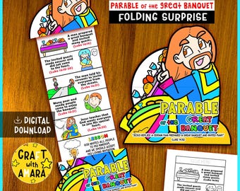 Parable of the Great Banquet Folding Surprise Bible Craft: Children ...