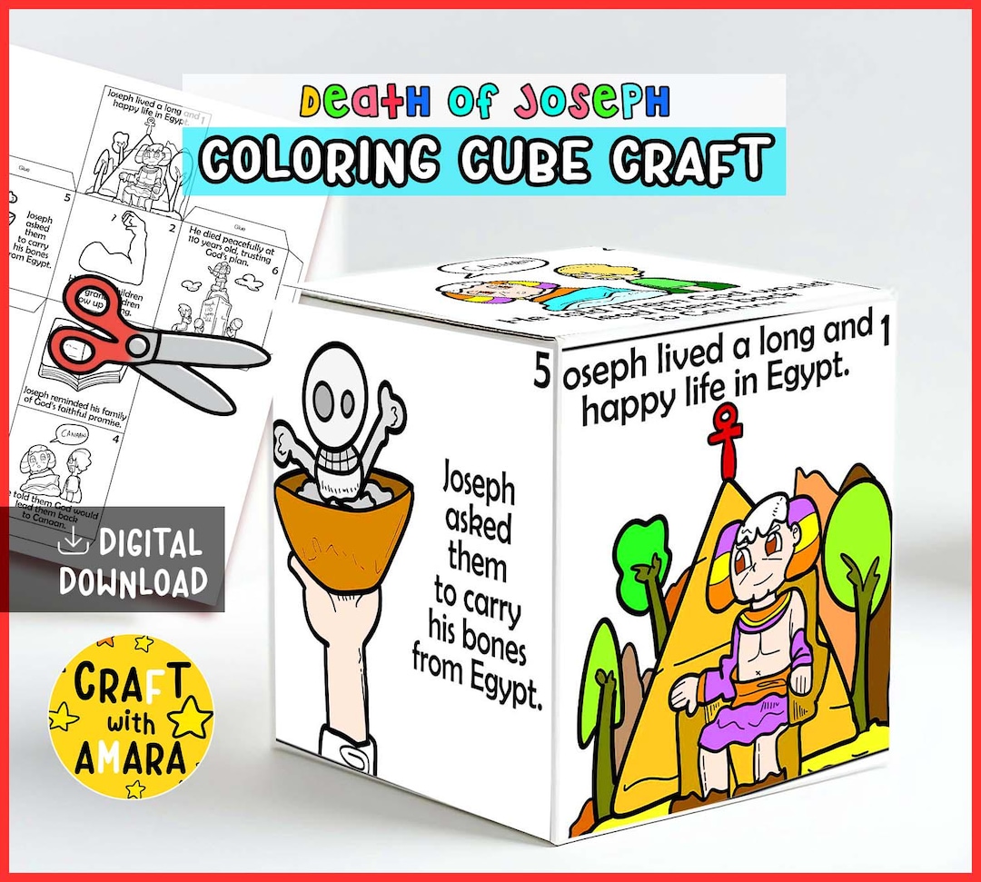 Death of Joseph Coloring Cube Craft, Memory Games, Bible Study Lesson ...