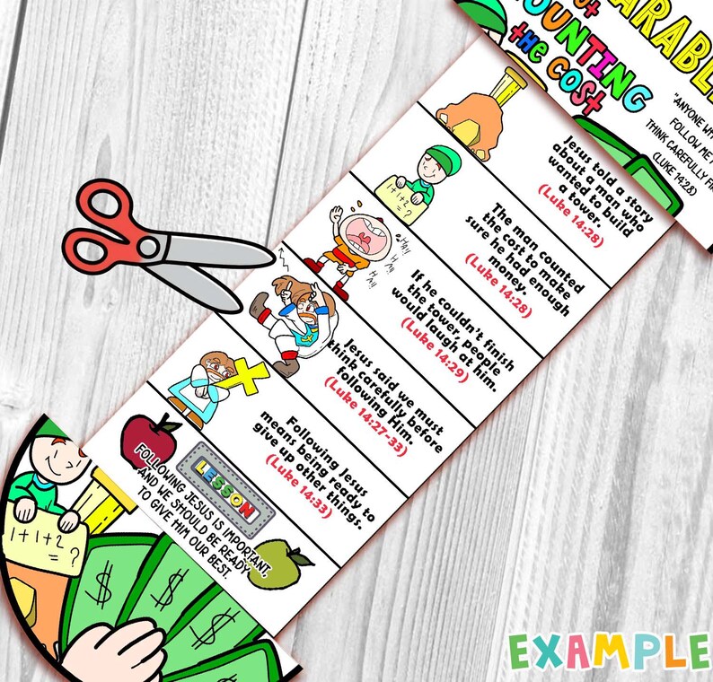 Parable About Counting the Cost Folding Surprise Bible Craft: Children ...