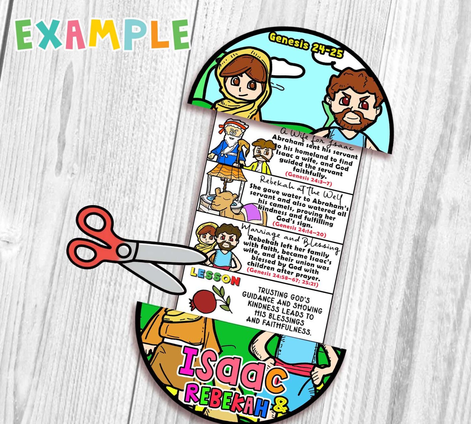 Isaac and Rebekah Folding Surprise Bible Craft: Bible Story Lesson ...