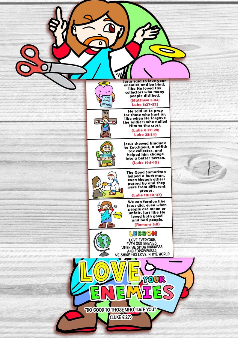 Love Your Enemies Folding Surprise Bible Craft: Bible Lesson Study ...