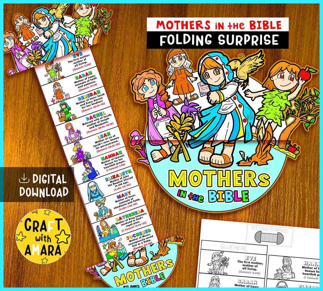 Mothers in the Bible Folding Surprise Craft: Bible Study Lesson Craft ...
