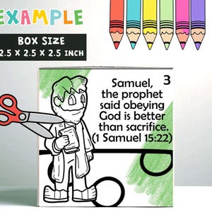 King Saul's Disobedience Coloring Cube Craft: Memory Games, Bible Study ...
