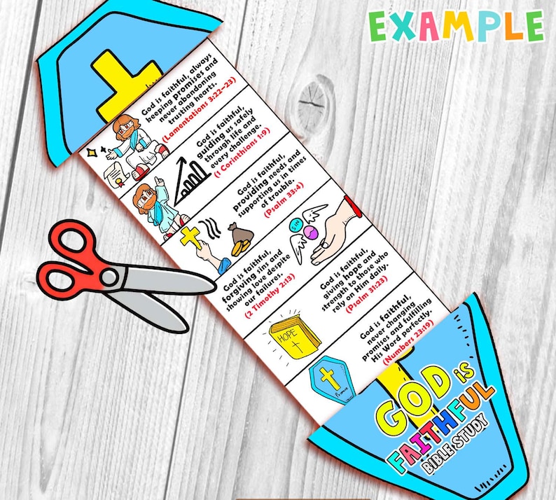 God is Faithful Folding Surprise Coloring Craft: Christian Faith, Bible ...