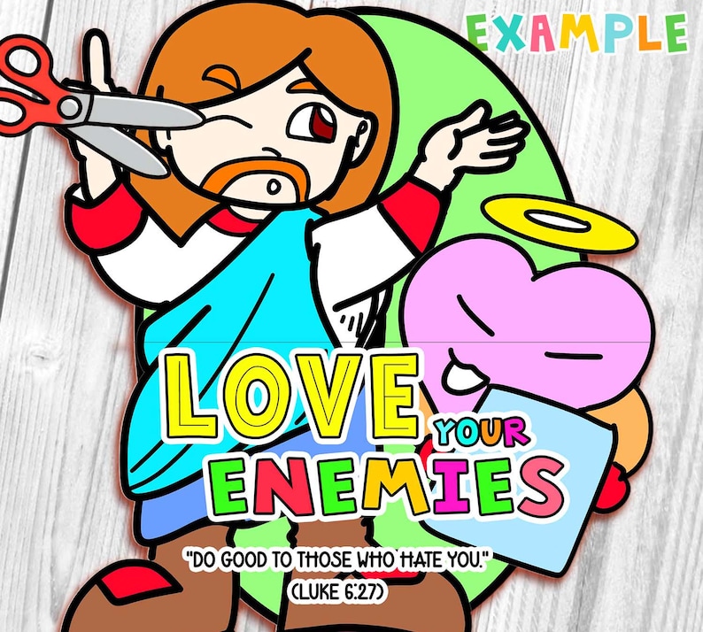 Love Your Enemies Folding Surprise Bible Craft: Bible Lesson Study ...
